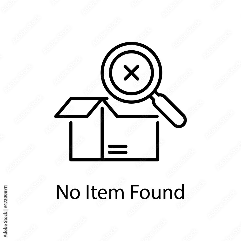 No Item Found vector outline Icon Design illustration. Web And Mobile ...