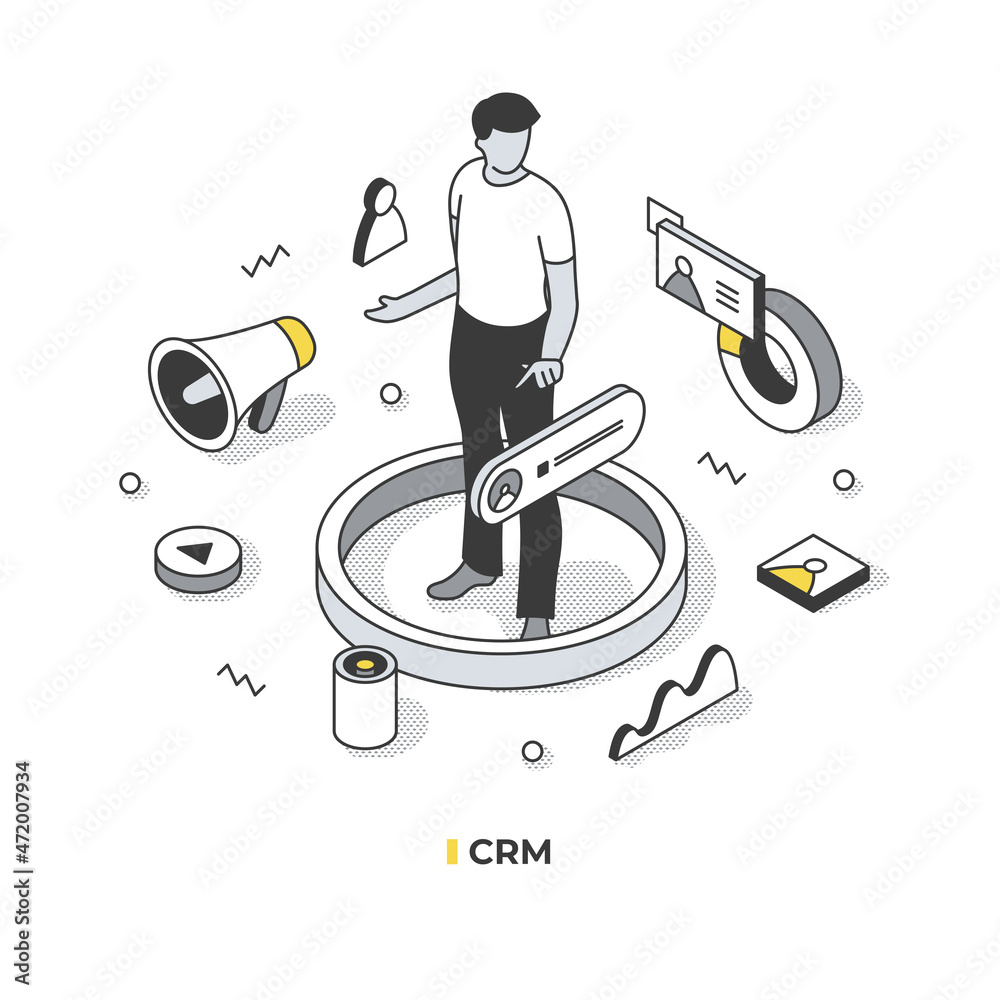 Client Relationship Management Isometric Illustration Stock Vector ...
