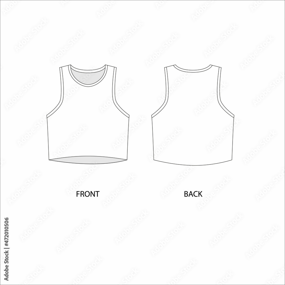 Sports Top design template. Tank top technical sketch? vector. Stock ...
