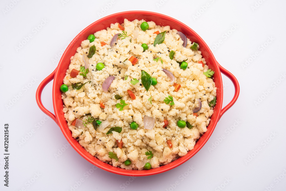 Upma, uppumavu or uppittu indian breakfast recipe Stock Photo | Adobe Stock