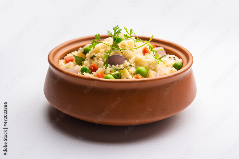 Upma, uppumavu or uppittu indian breakfast recipe Stock Photo | Adobe Stock