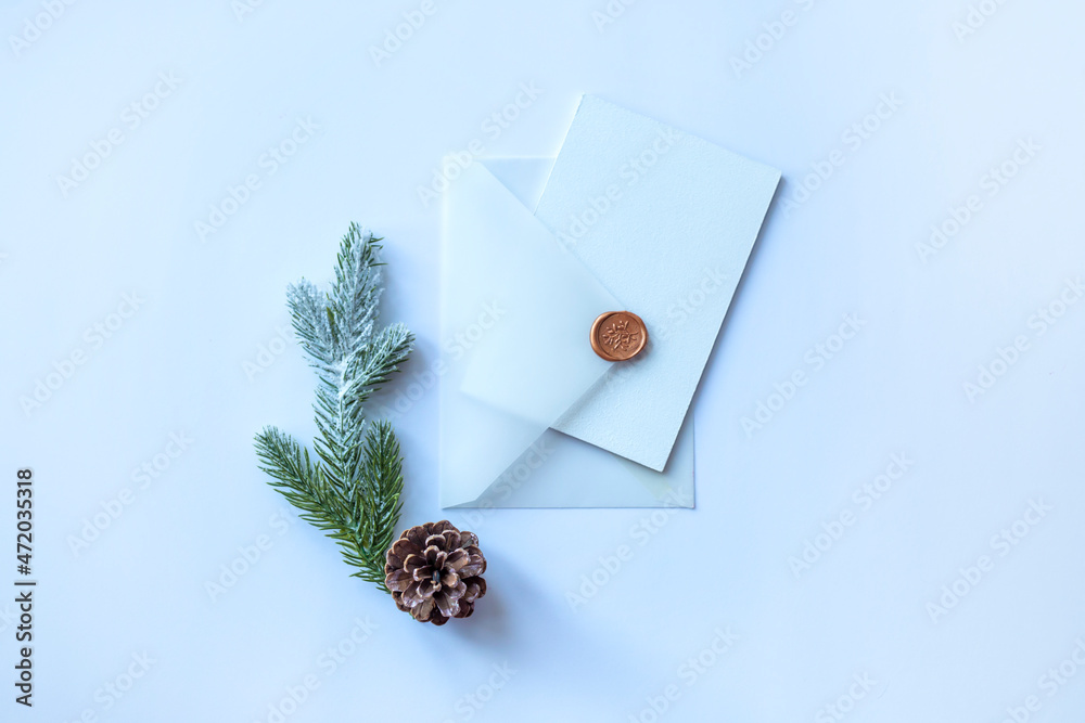 transparent envelope with a blank white sheet of paper Stock Photo ...