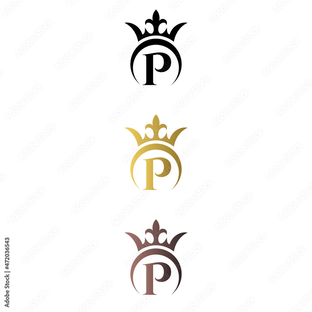 letter P with crown luxury logo letter mark free stock vector Stock ...