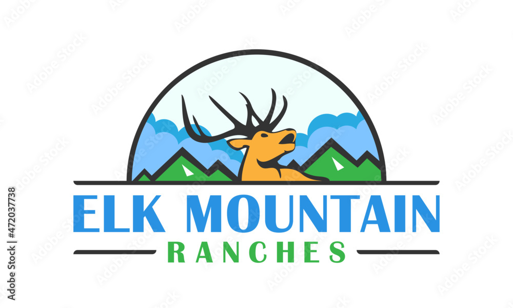 Elk Mountain Ranches Agriculture Logo Design Vector Icon Symbol ...