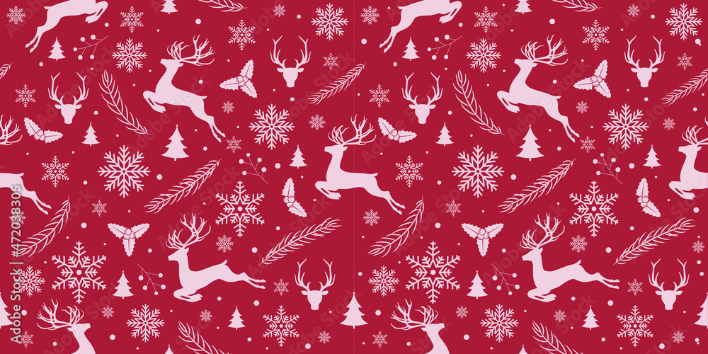 Red christmas background, pattern design Stock Vector | Adobe Stock