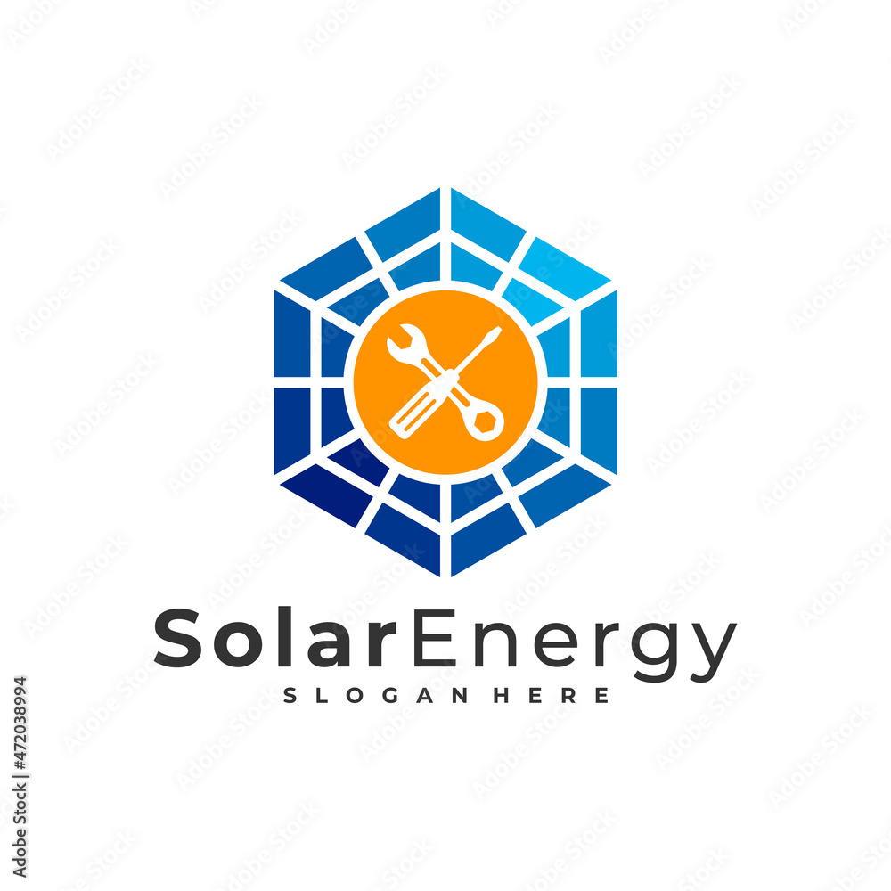 Mechanic Solar logo vector template, Creative Solar panel energy logo ...