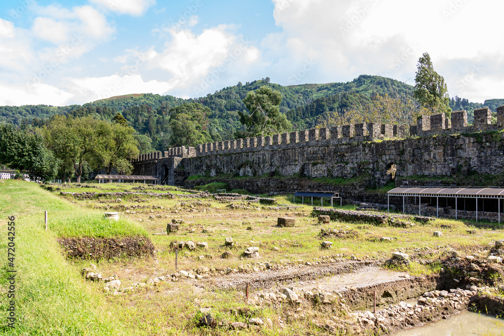 Batumi, Georgia – September, 2021: Elements of walls and towers of the ...