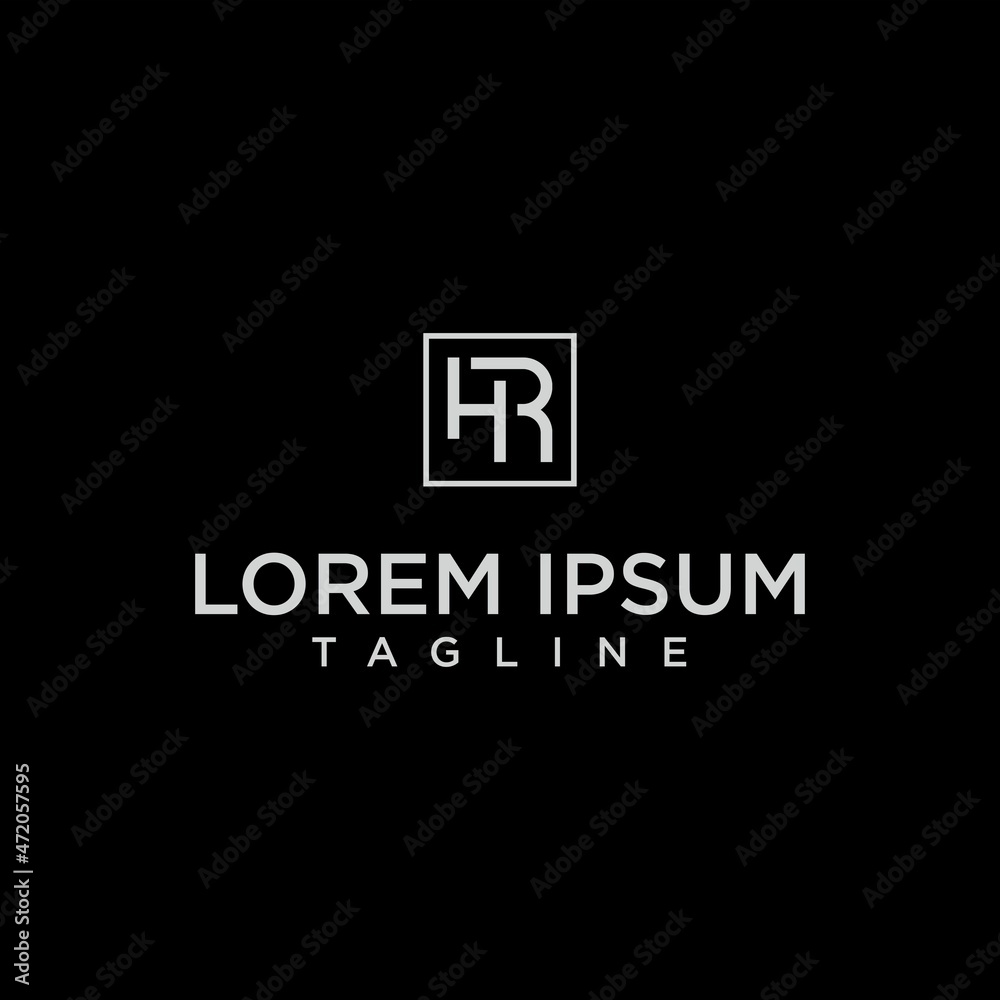 hr square logo design Stock Vector | Adobe Stock