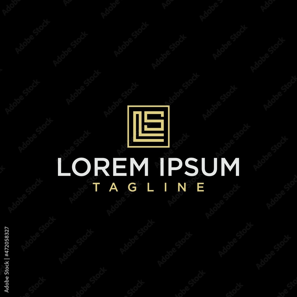 ls square logo design Stock Vector | Adobe Stock