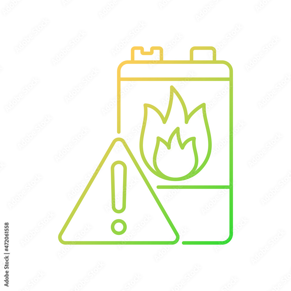 Poster Battery flammability gradient linear vector icon – Wall Art ...
