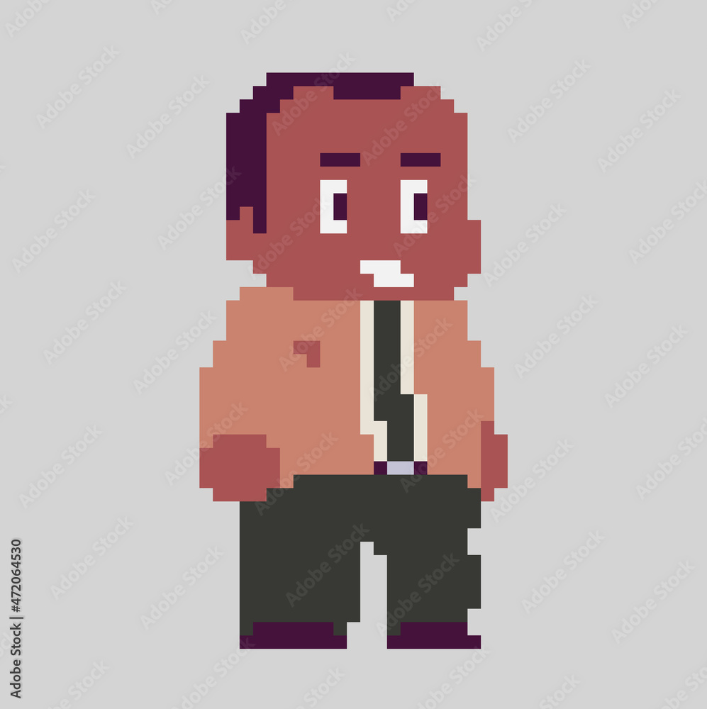 Pixel man character in art style Stock Vector | Adobe Stock