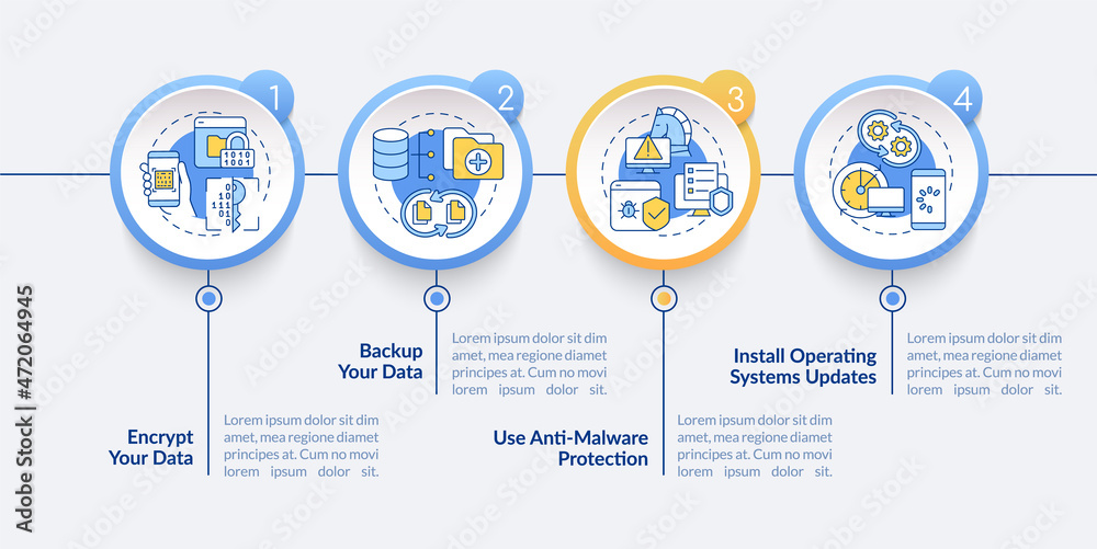 Data protection online vector infographic template. Safety presentation ...