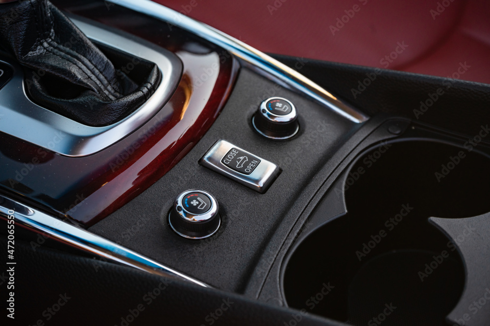 car interior button for opening and closing the roof on the convertible ...