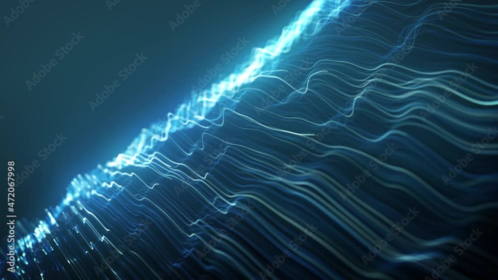 Abstract Light Fiber Strings Flowing Background Loop/ 4k animation of ...