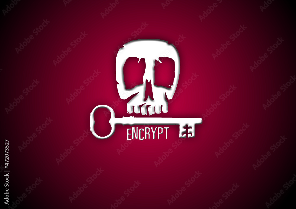 encrypt key binary code illustration word encrypt a red background ...