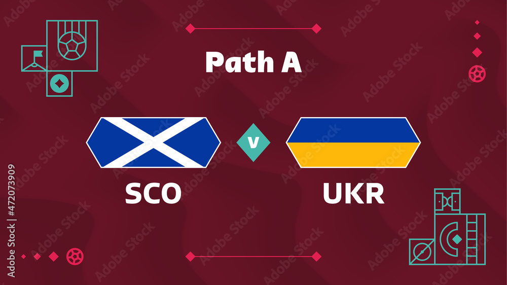 Scotland vs Ukraine match. Playoff Football qatar 2022 championship ...