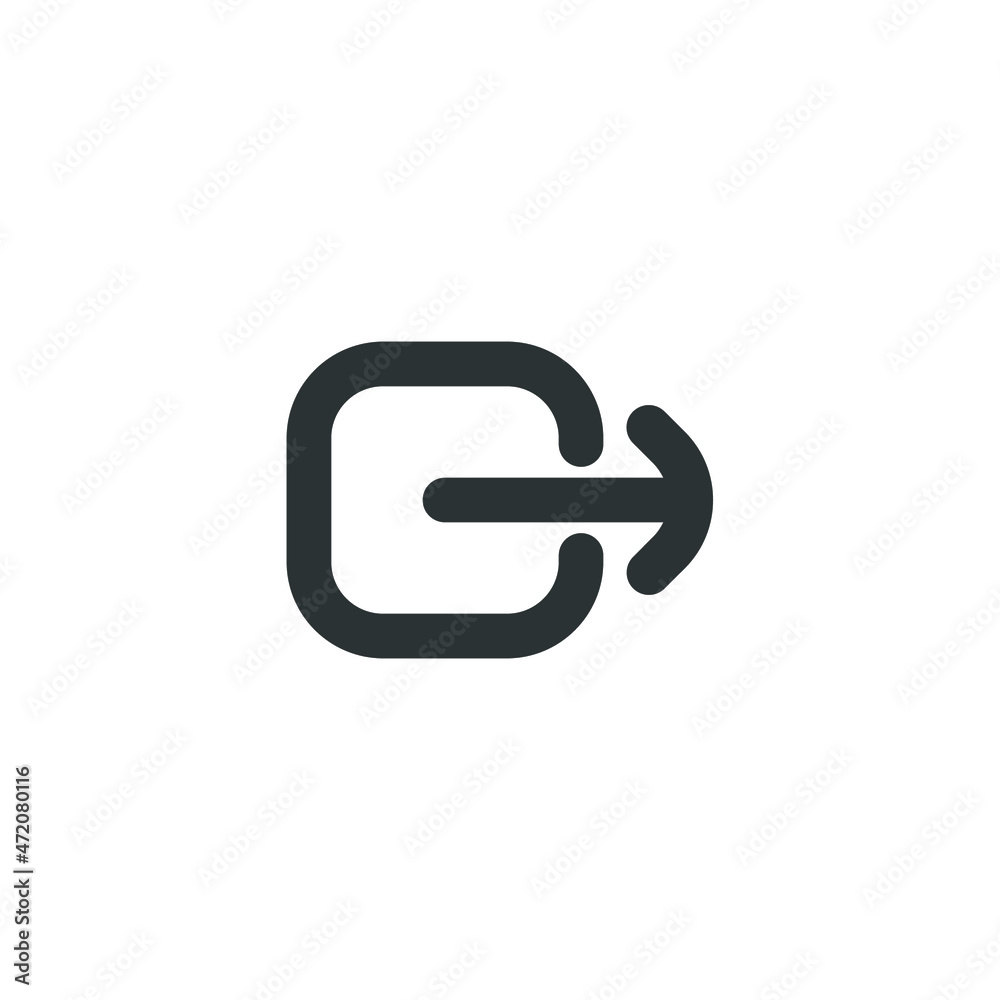 Vector sign of the External link symbol is isolated on a white ...