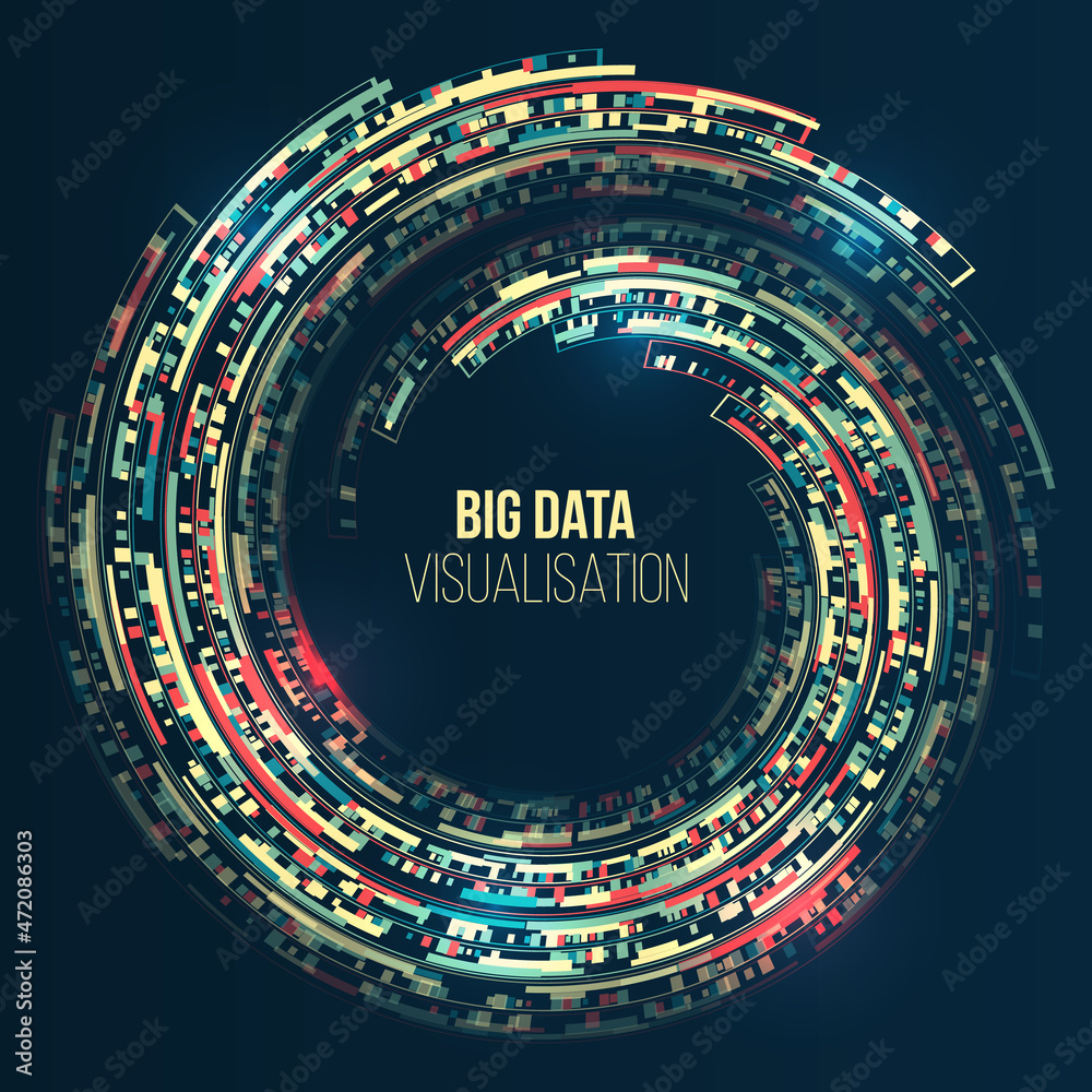 Filtering Machine Algorithms Data Stream In The Form Of An Array Of Circles And Binary Code
