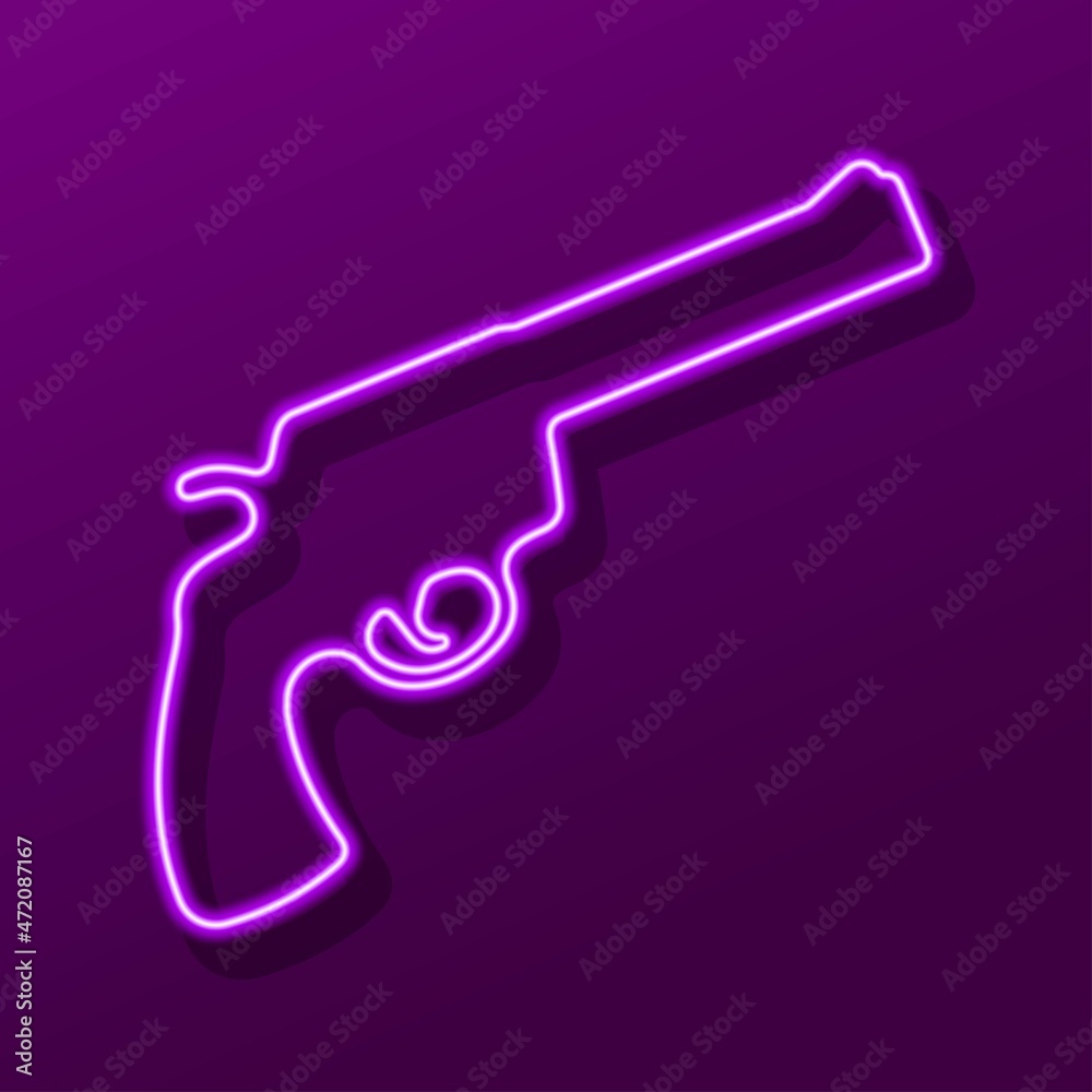 Revolver Neon Sign Modern Glowing Banner Design Colorful Modern