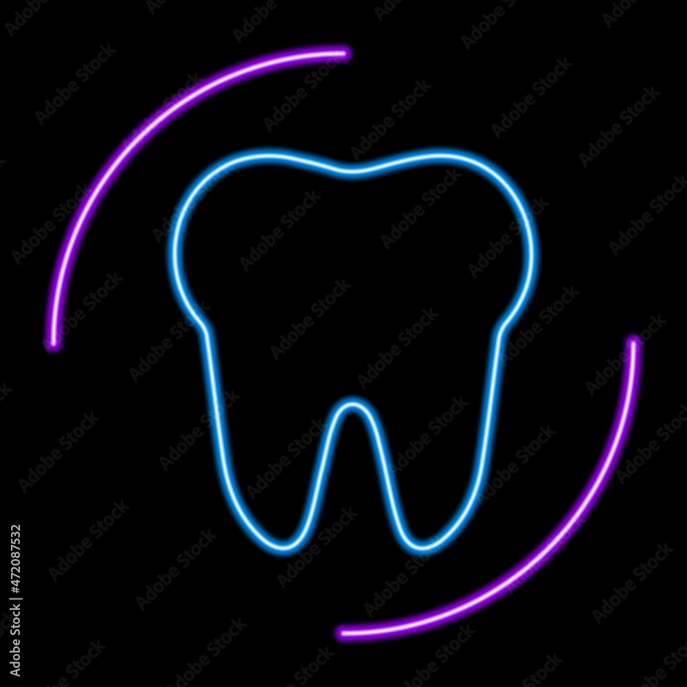 tooth neon sign, modern glowing banner design, colorful modern design ...