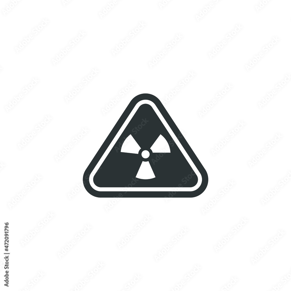 Vector sign of the Radiation symbol is isolated on a white background ...