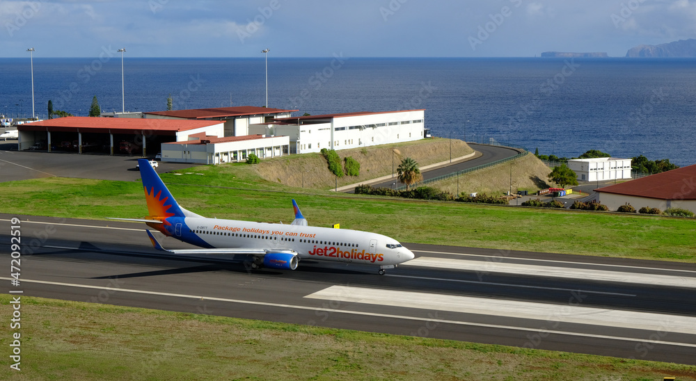 Boeing 737 800 Jet2.com at Madeira Airport, Madeira Island, Portugal ...