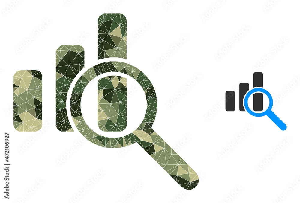 Camouflage lowpoly collage expore bar chart icon. Lowpoly expore bar ... Camouflage lowpoly collage expore bar chart icon. Lowpoly expore bar ...