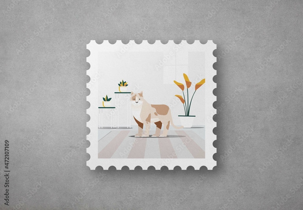 Postage Stamp Stationery Mockup Stock Template | Adobe Stock