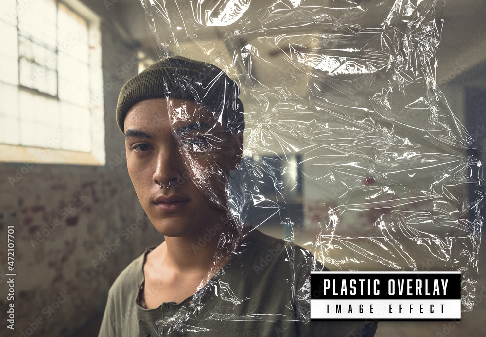 Plastic Overlay Image Effect Stock Template | Adobe Stock