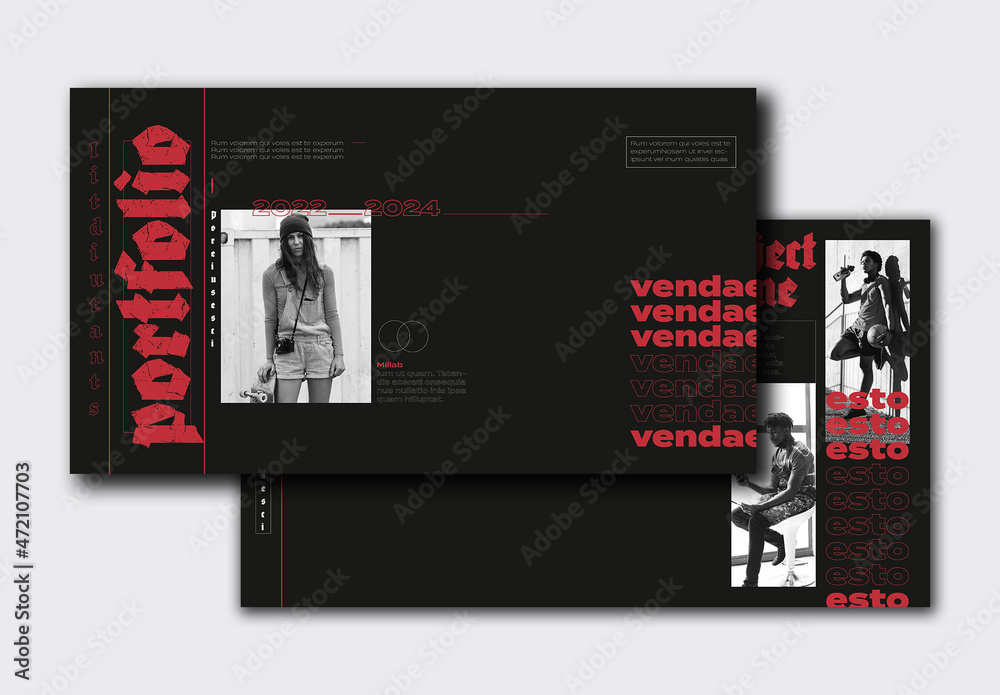 Modern Gothic Portfolio Stock Template | Adobe Stock