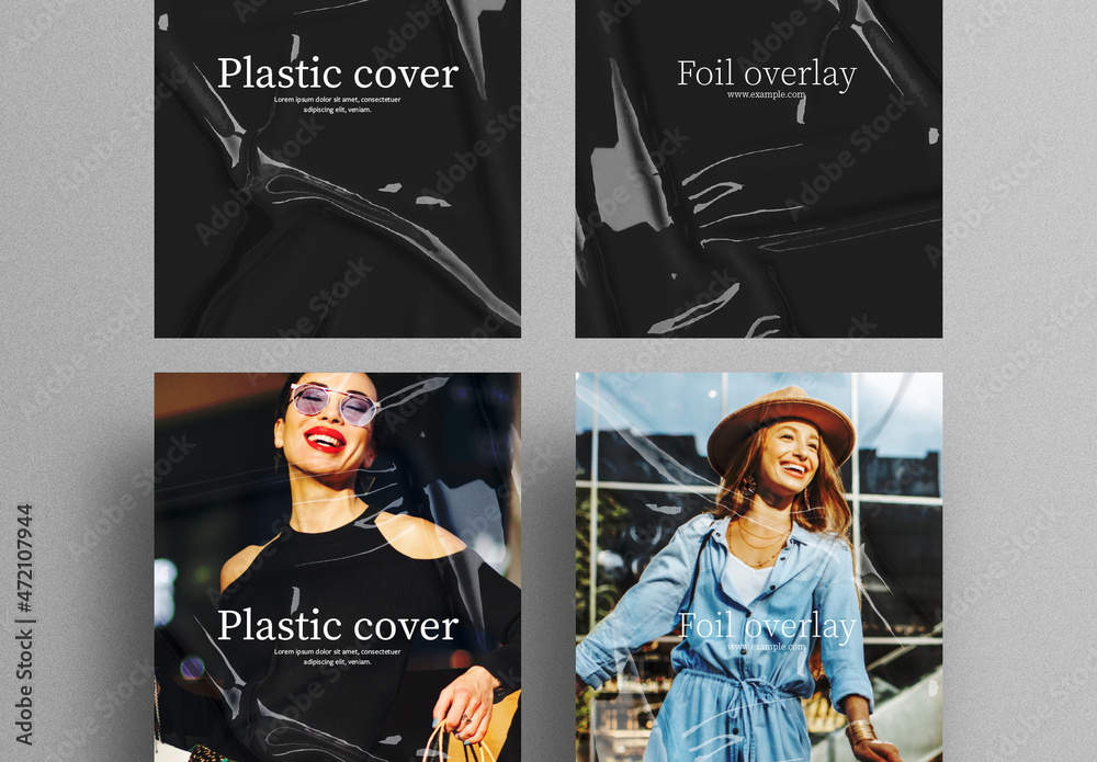 Plastic Foil Overlay Layouts for Poster Designs Stock Template | Adobe ...