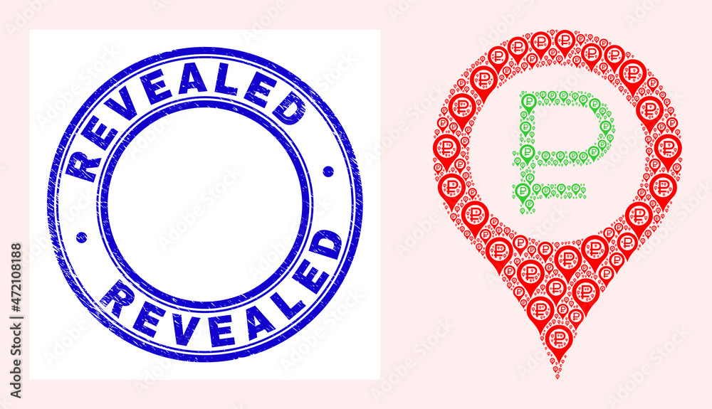 Vector rouble map marker icon mosaic is made from repeating recursive ... Vector rouble map marker icon mosaic is made from repeating recursive ...