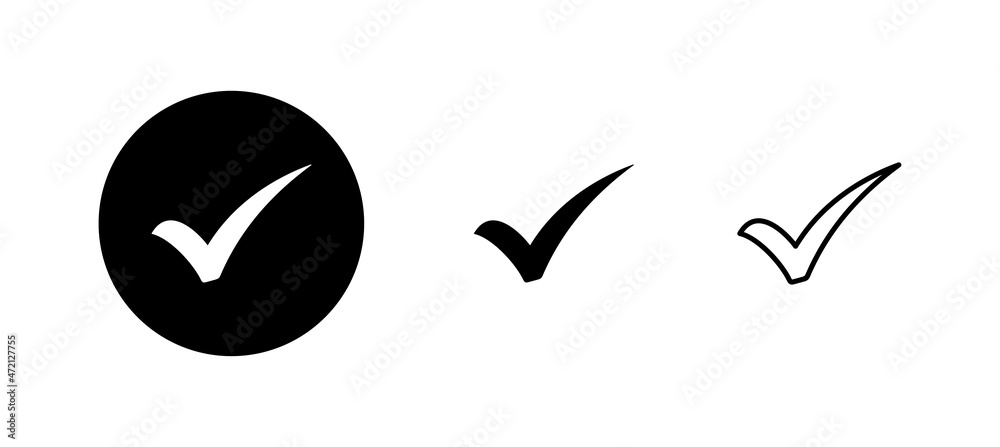 Check mark icons set. Tick mark sign and symbol Stock Vector | Adobe Stock