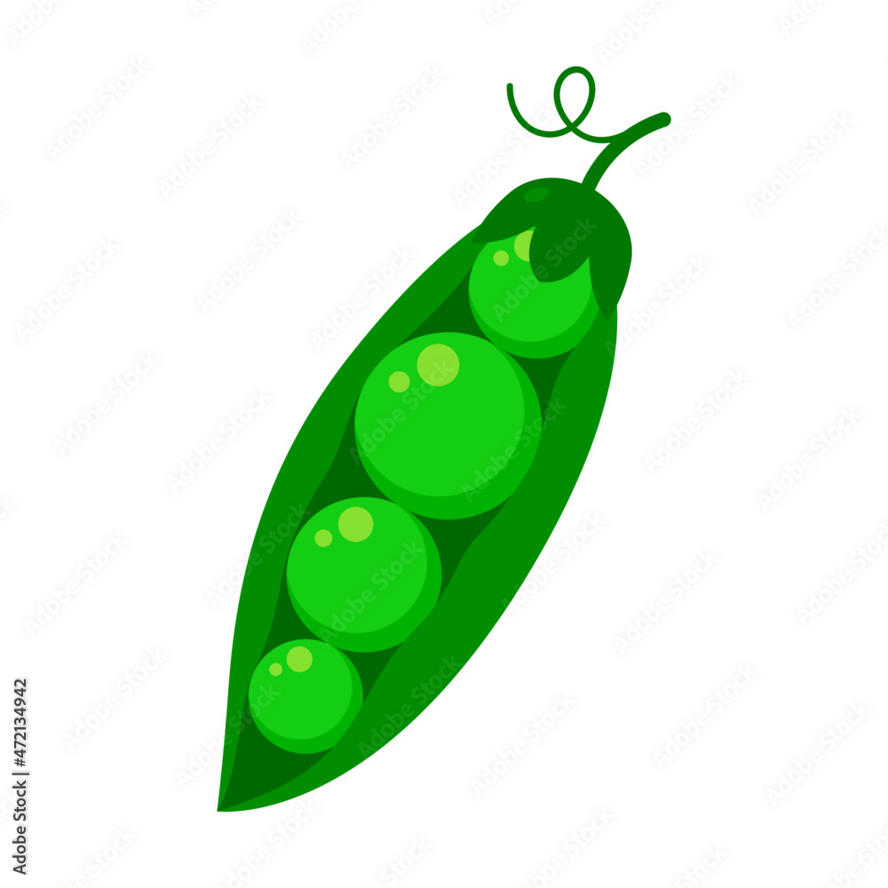 Green Peas Pod Vector Illustration Logo Icon Clipart Stock Vector Adobe Stock