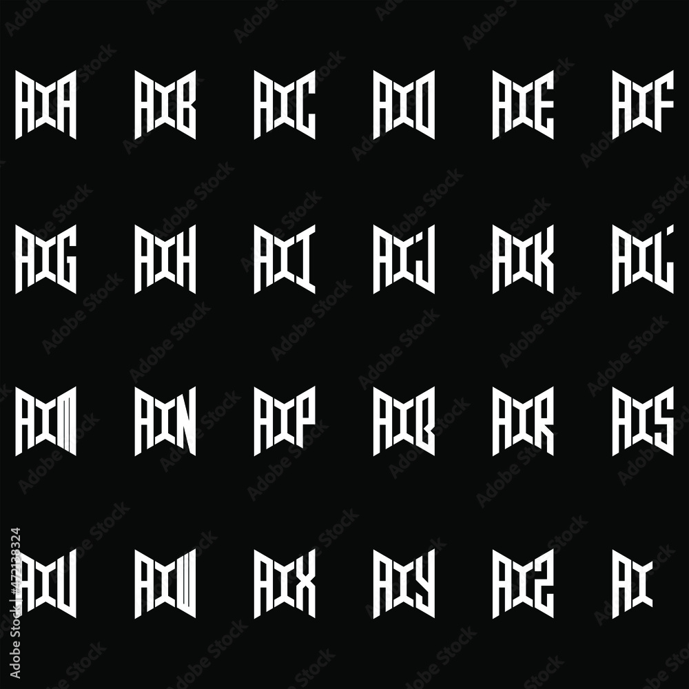 AIA to AIZ letter logo creative design, Multiple triple letter logo ...