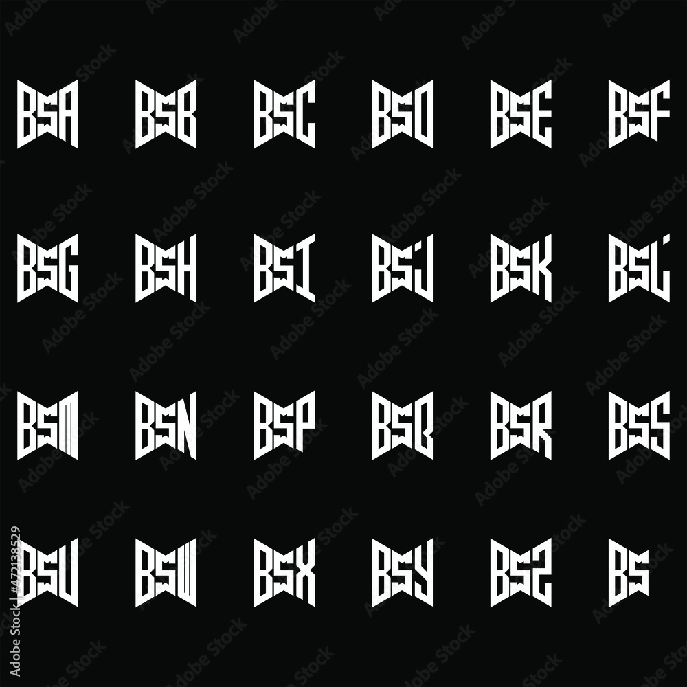 BSA to BSZ letter logo creative design, Multiple triple letter logo ...