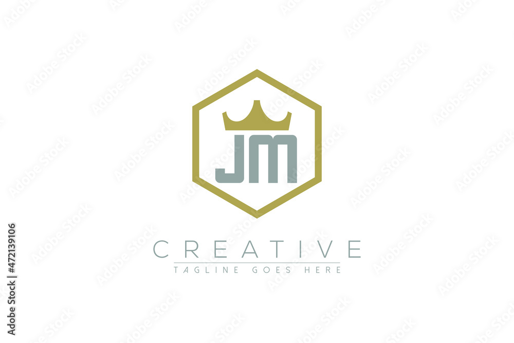 Vetor do Stock: letter jm elegant and luxury Initial with crown and ...