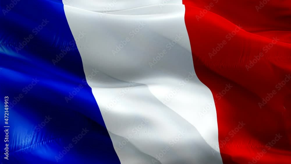 French flag Paris waving in wind video footage Full HD. French Flag ...