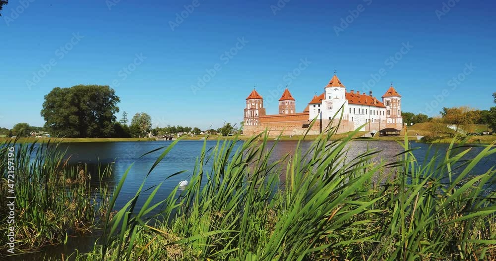 4K Mir, Belarus, Mir Castle Complex And Lake Landscape. Architectural ...