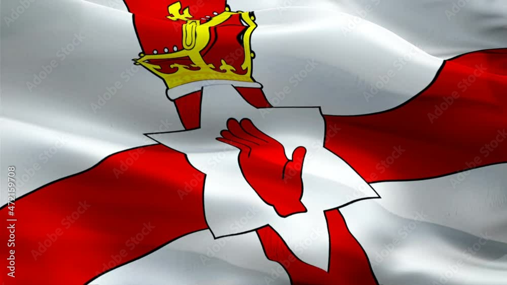Northern Ireland flag. 3d Northern Ireland sign waving video. Flag of ...
