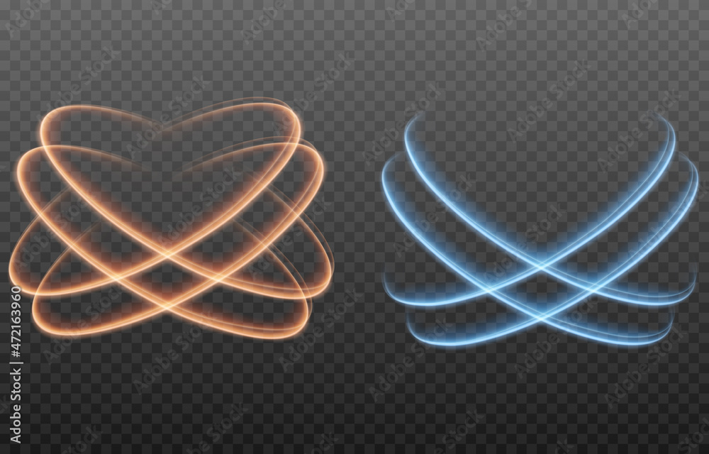 Vector glowing light lines. Neon light, electric light, light effect ...