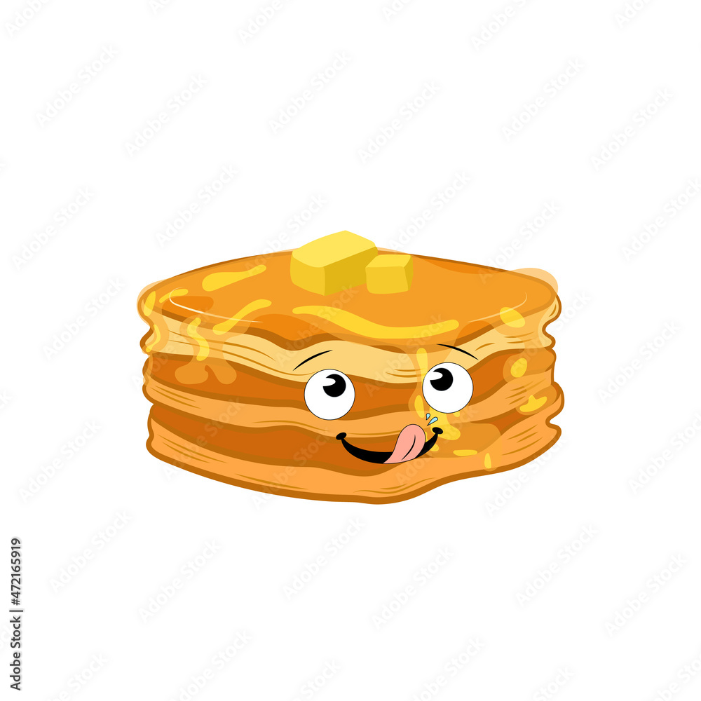 pancakes, cartoon illustration, buttermilk pancakes, sweet pancake ...