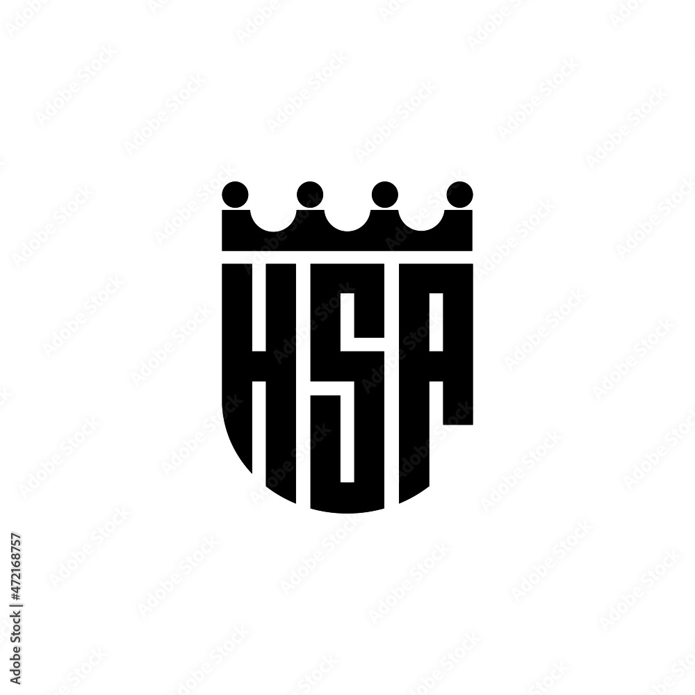 HSA letter logo design with white background in illustrator, vector ...