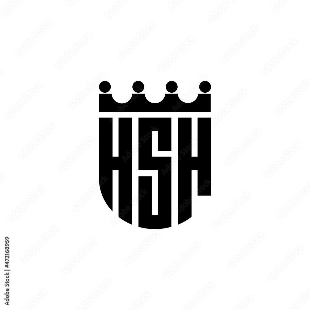 HSH letter logo design with white background in illustrator, vector ...