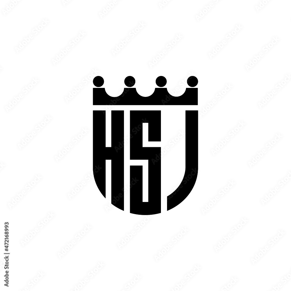 HSJ letter logo design with white background in illustrator, vector ...