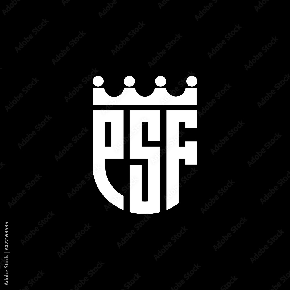 PSF letter logo design with black background in illustrator, vector ...