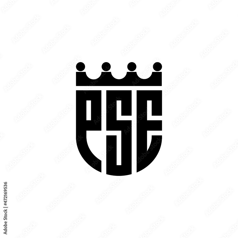 PSE letter logo design with white background in illustrator, vector ...