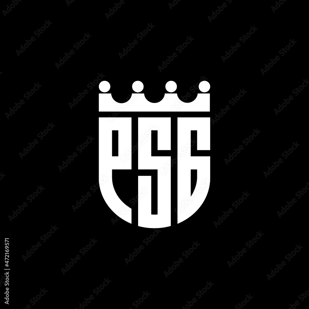 Vecteur Stock PSG letter logo design with black background in ...