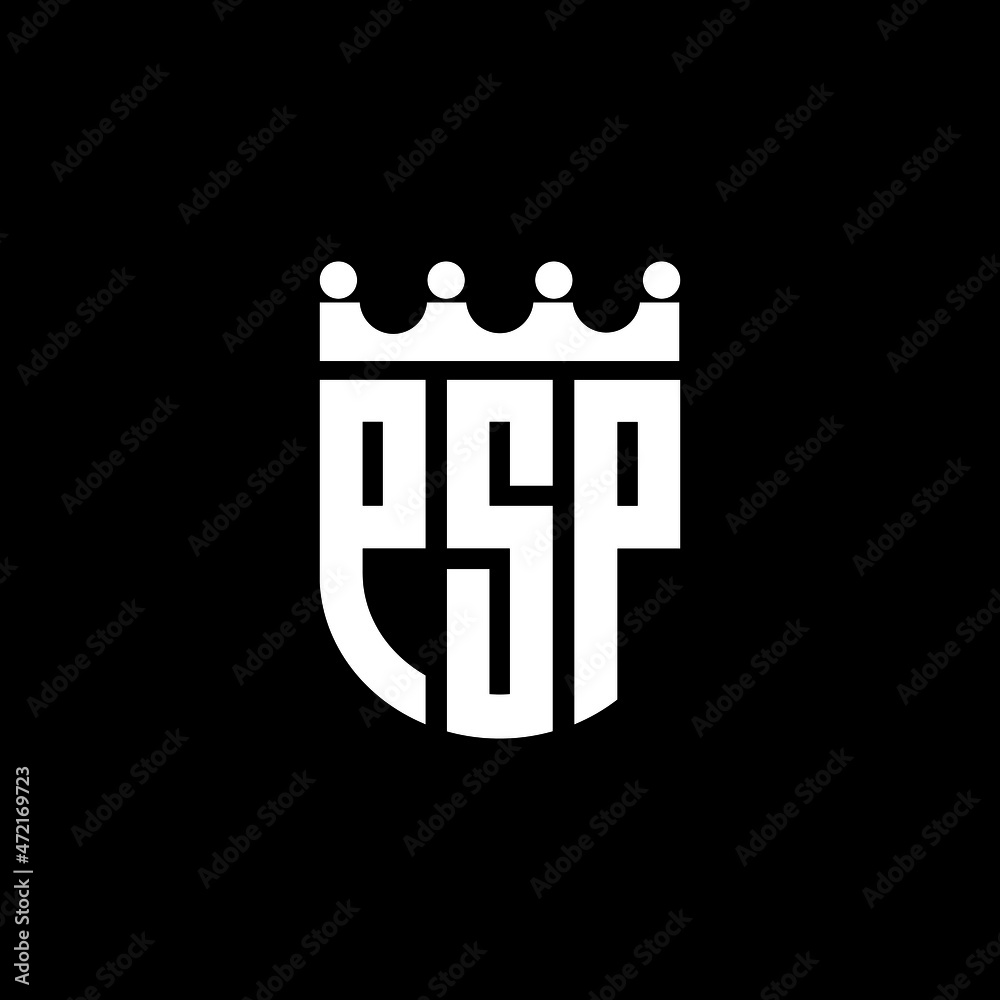 PSP letter logo design with black background in illustrator, vector ...