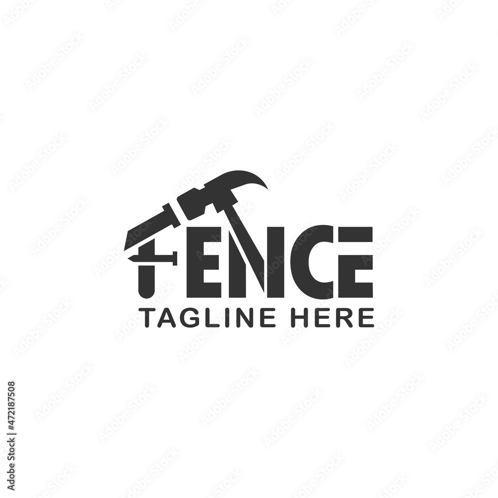 Vetor de Creative fence Construction logo design concept suitable for a ...
